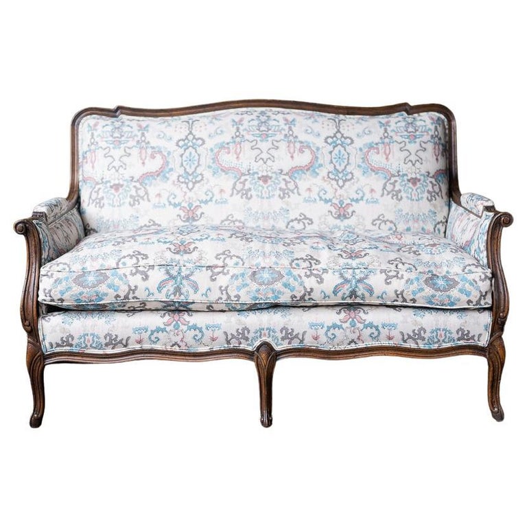 Vintage Sette in Printed Upholstery For Sale at 1stDibs