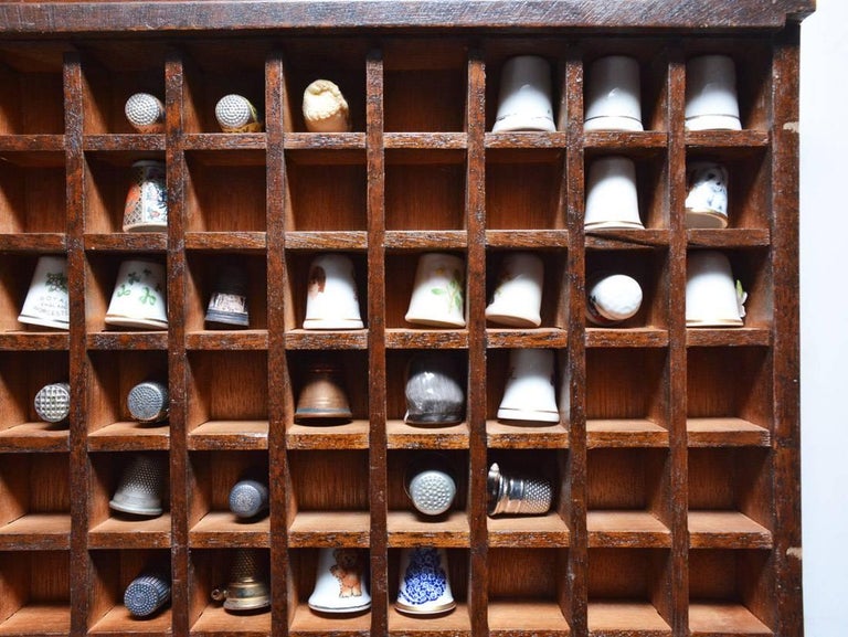 Vintage Shadow Box with Collection of Antique and Vintage Thimbles at ...