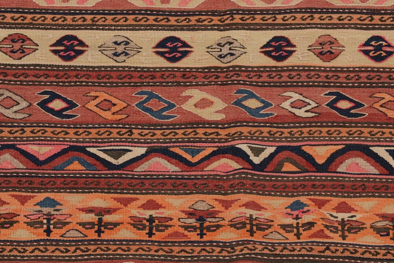 Vintage Shahsavan Persian Kilim in Orange with Geometric Patterns by ...