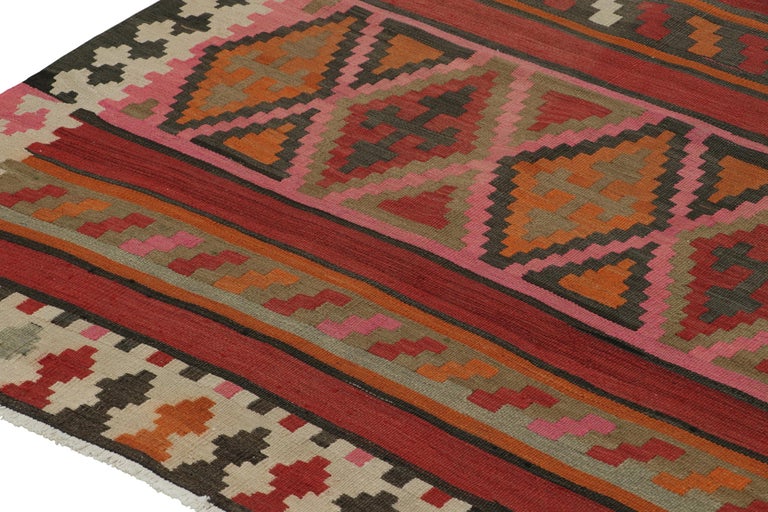 Vintage Shahsavan Persian Kilim in Polychromatic Geometric Pattern ...