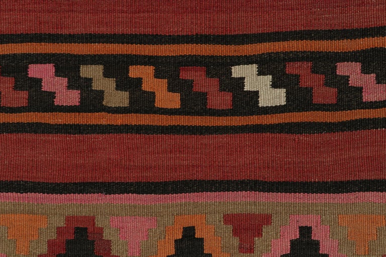 Vintage Shahsavan Persian Kilim in Polychromatic Geometric Pattern ...