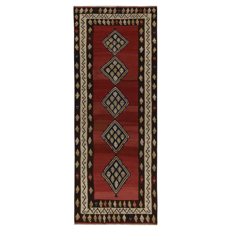 Vintage Shahsavan Persian Kilim in Red with Blue Medallions, by Rug and ...