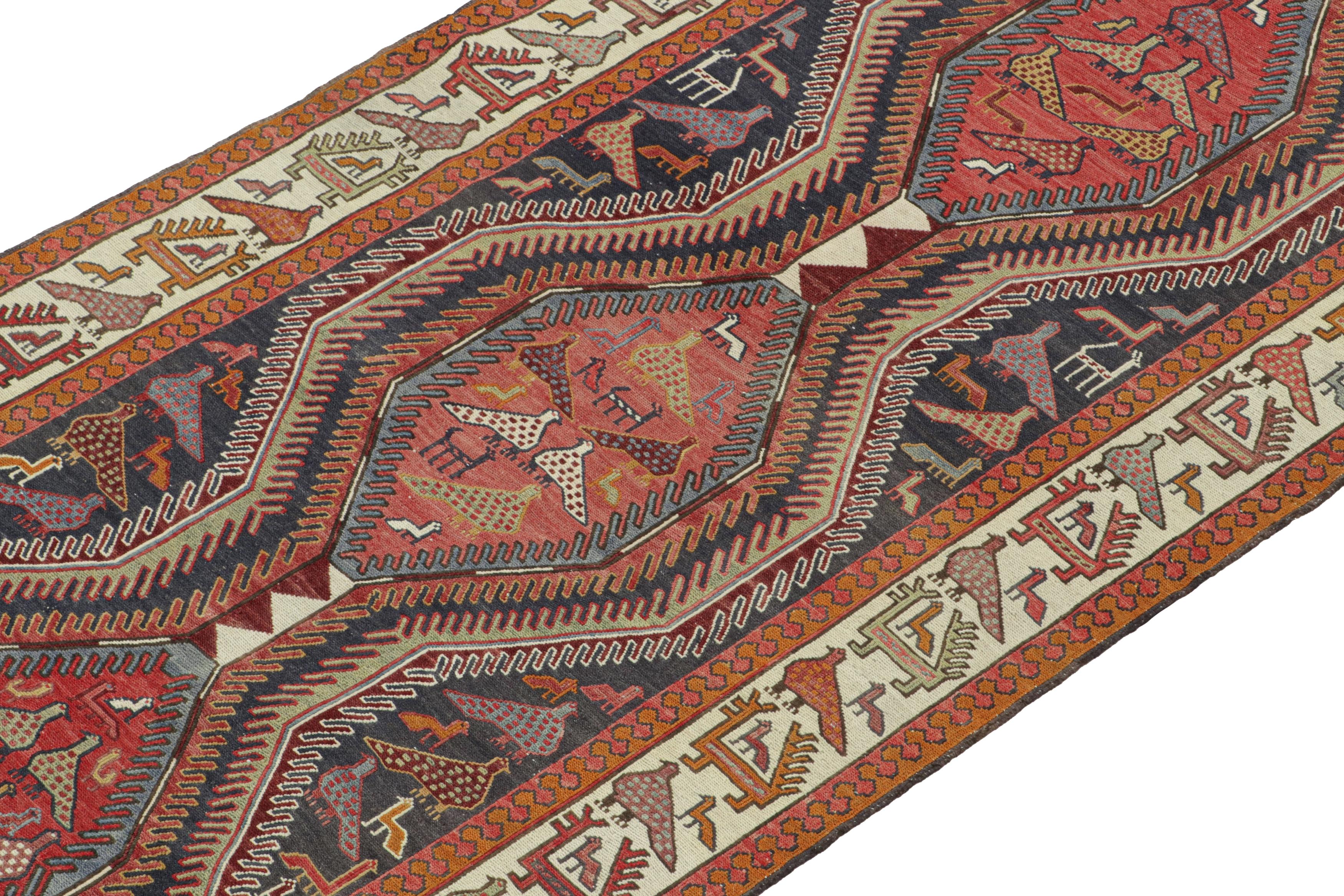 Vintage Shahsavan Persian Kilim in Red with Geometric Patterns For Sale ...