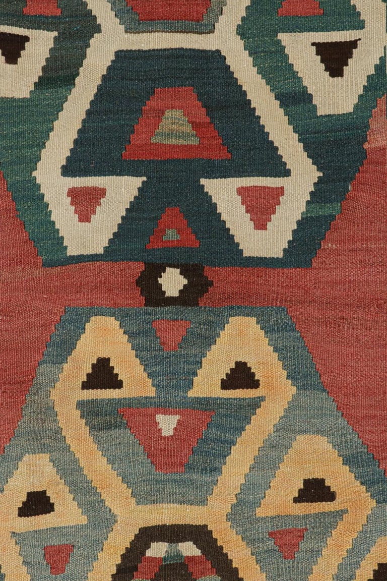Vintage Shahsavan Persian Kilim in Red with Medallion Patterns For Sale ...