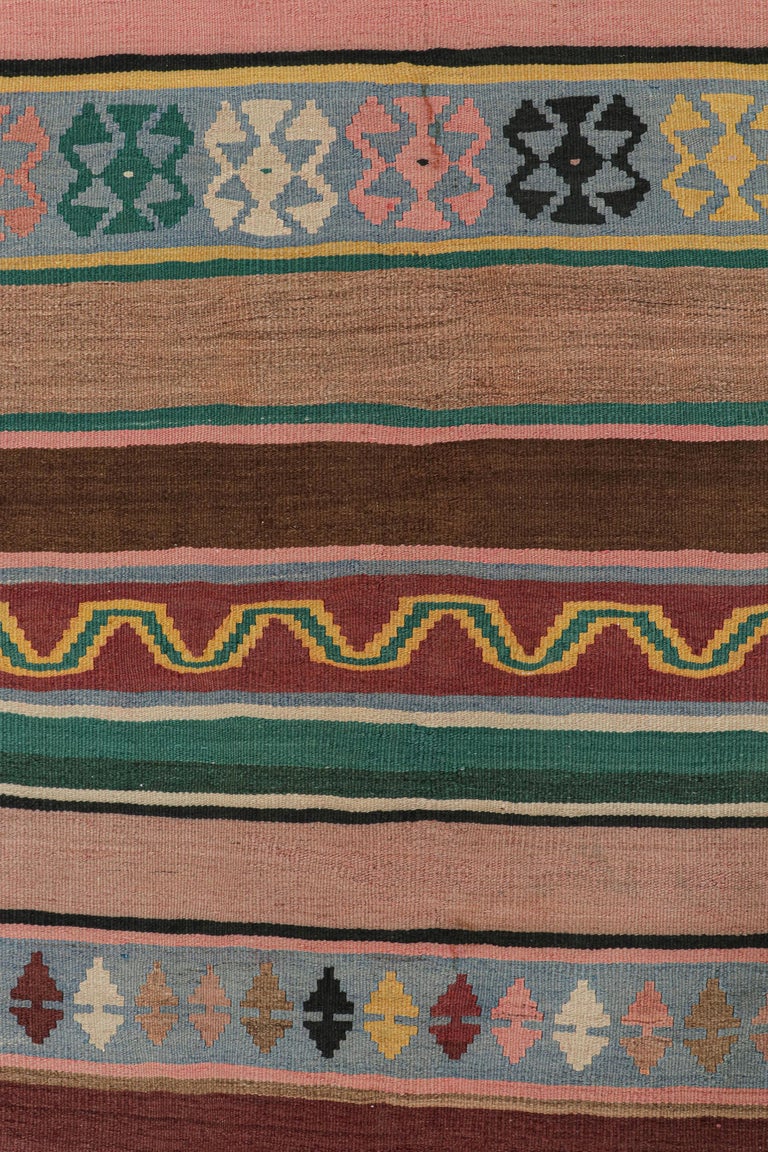 Vintage Shahsavan Persian Kilim in Stripes and Geometric Patterns For ...