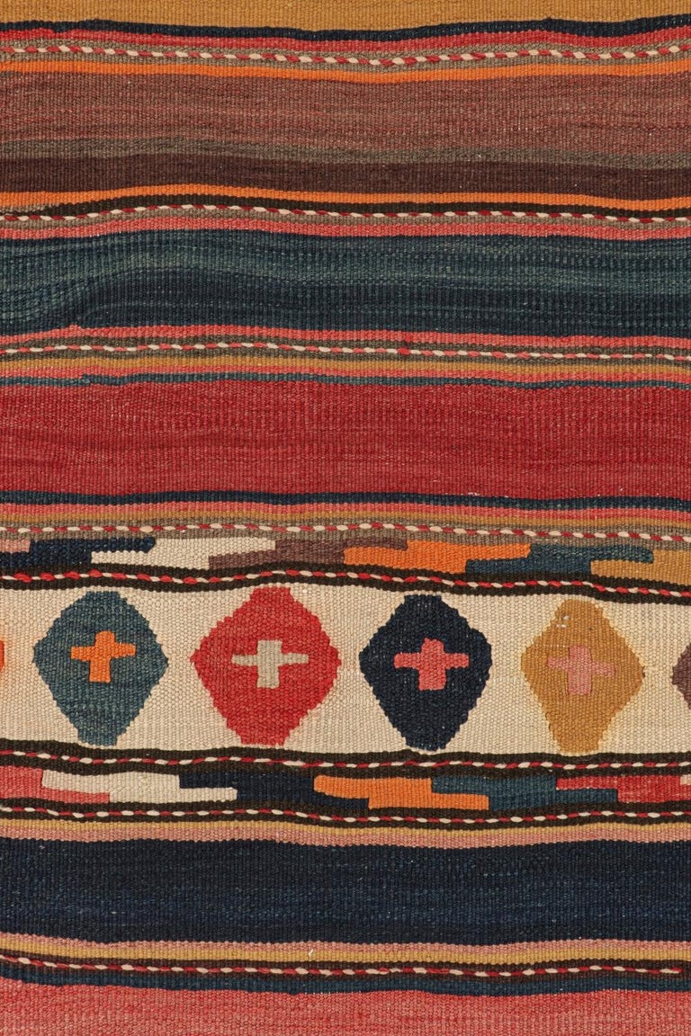 Vintage Shahsavan Persian Kilim in Stripes and Geometric Patterns For ...