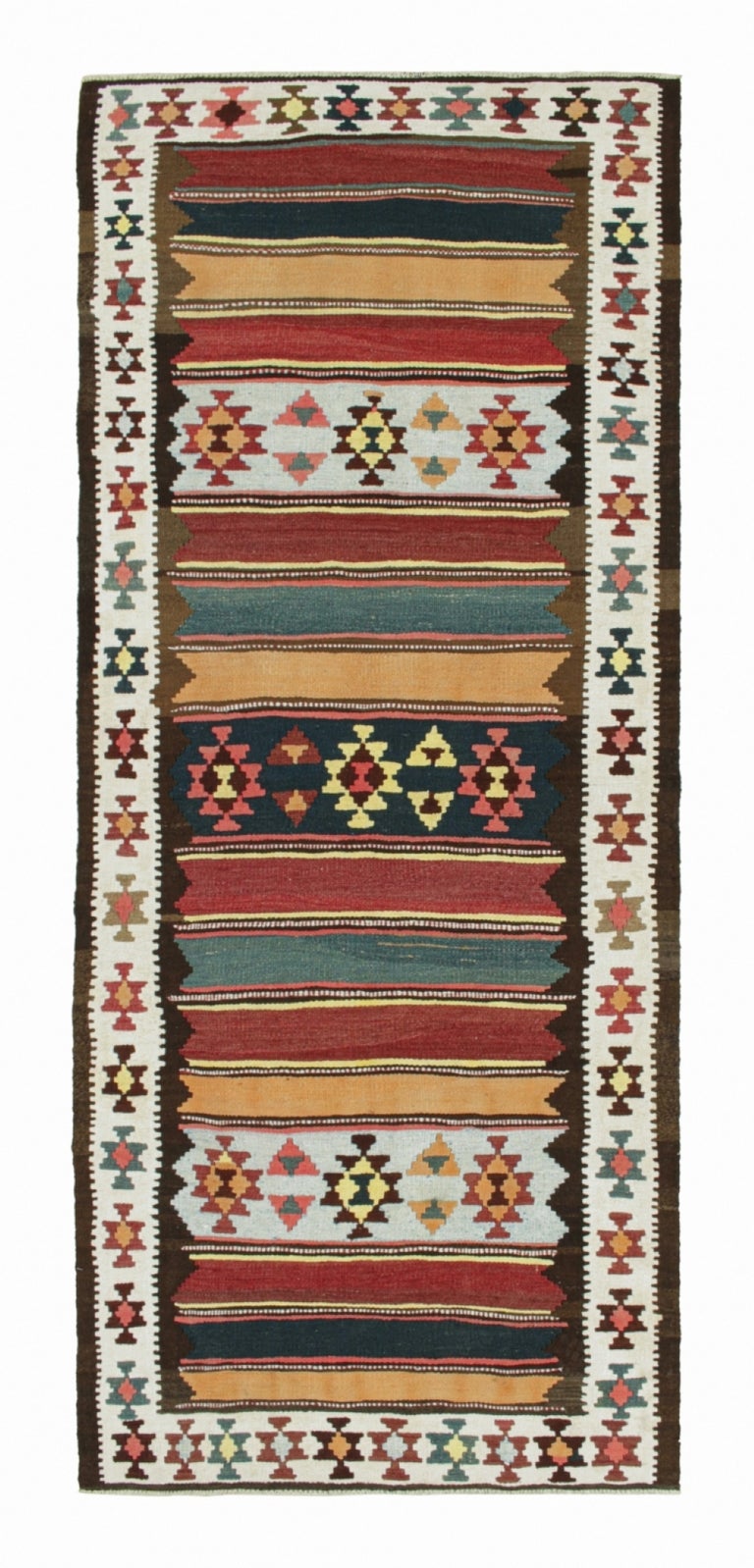 Vintage Shahsavan Persian Kilim in Stripes and Geometric Patterns For ...