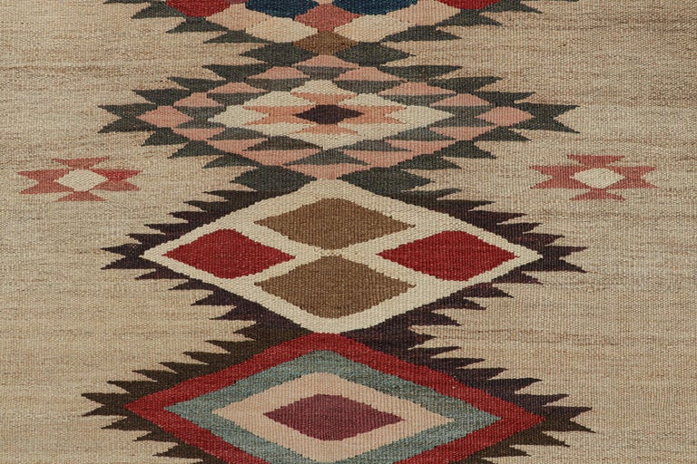 Vintage Shahsavan Tribal Kilim Runner in Polychromatic Patterns by Rug ...