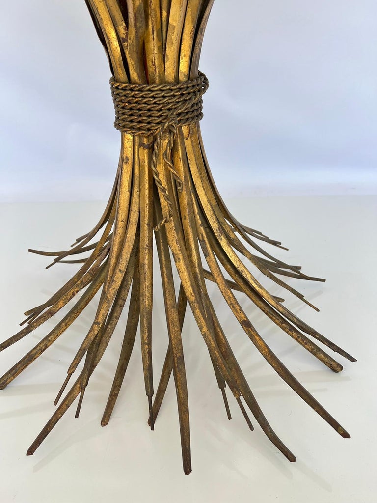 Vintage Sheaf of Wheat Occasional or End Table of Gilded Iron For Sale ...