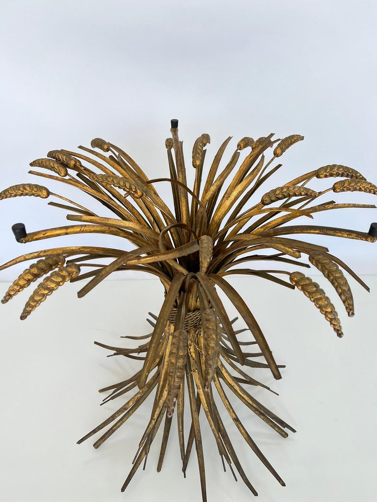 Vintage Sheaf of Wheat Occasional or End Table of Gilded Iron For Sale ...