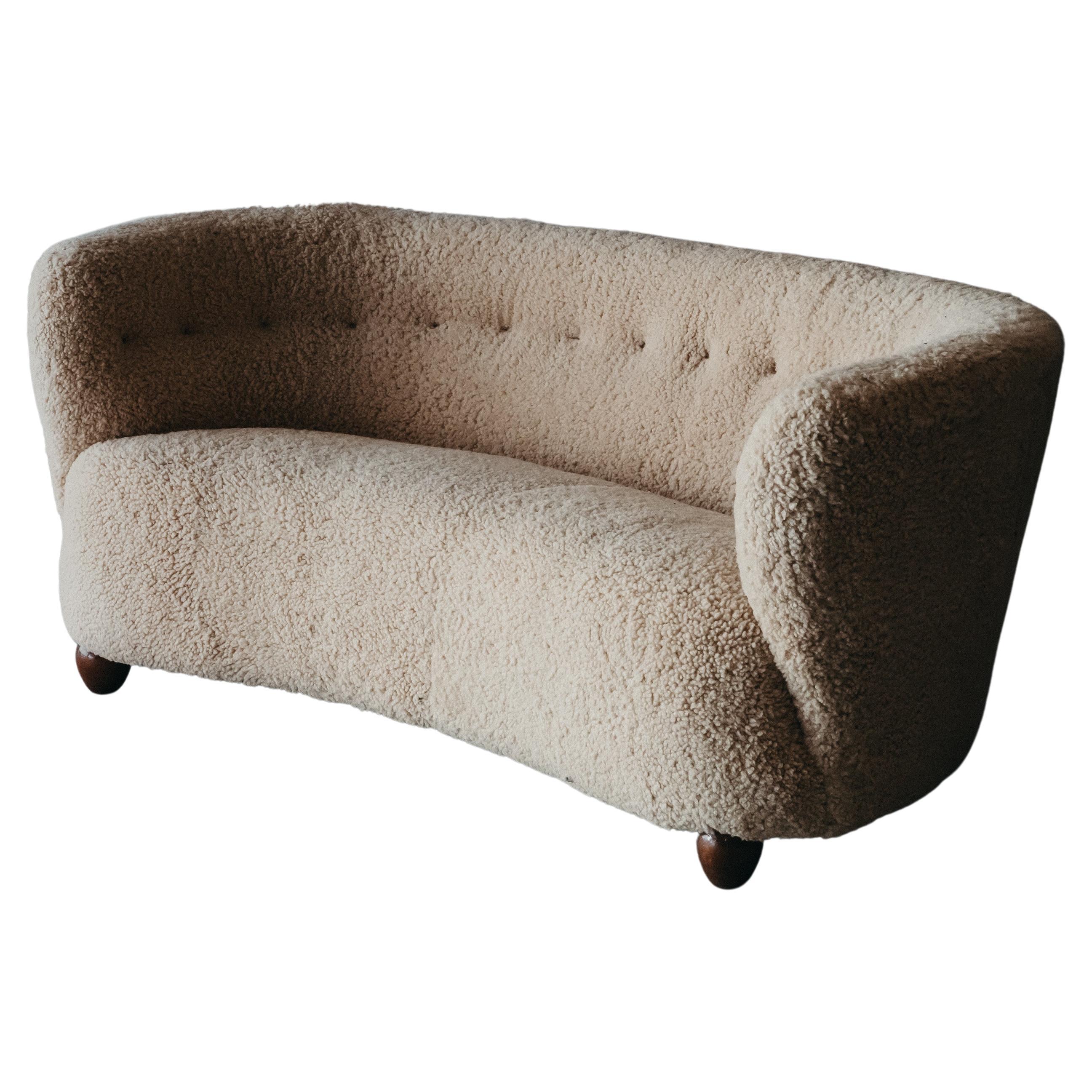 Vintage Shearling Cabinetmaker Sofa from Denmark, circa 1950 For Sale ...