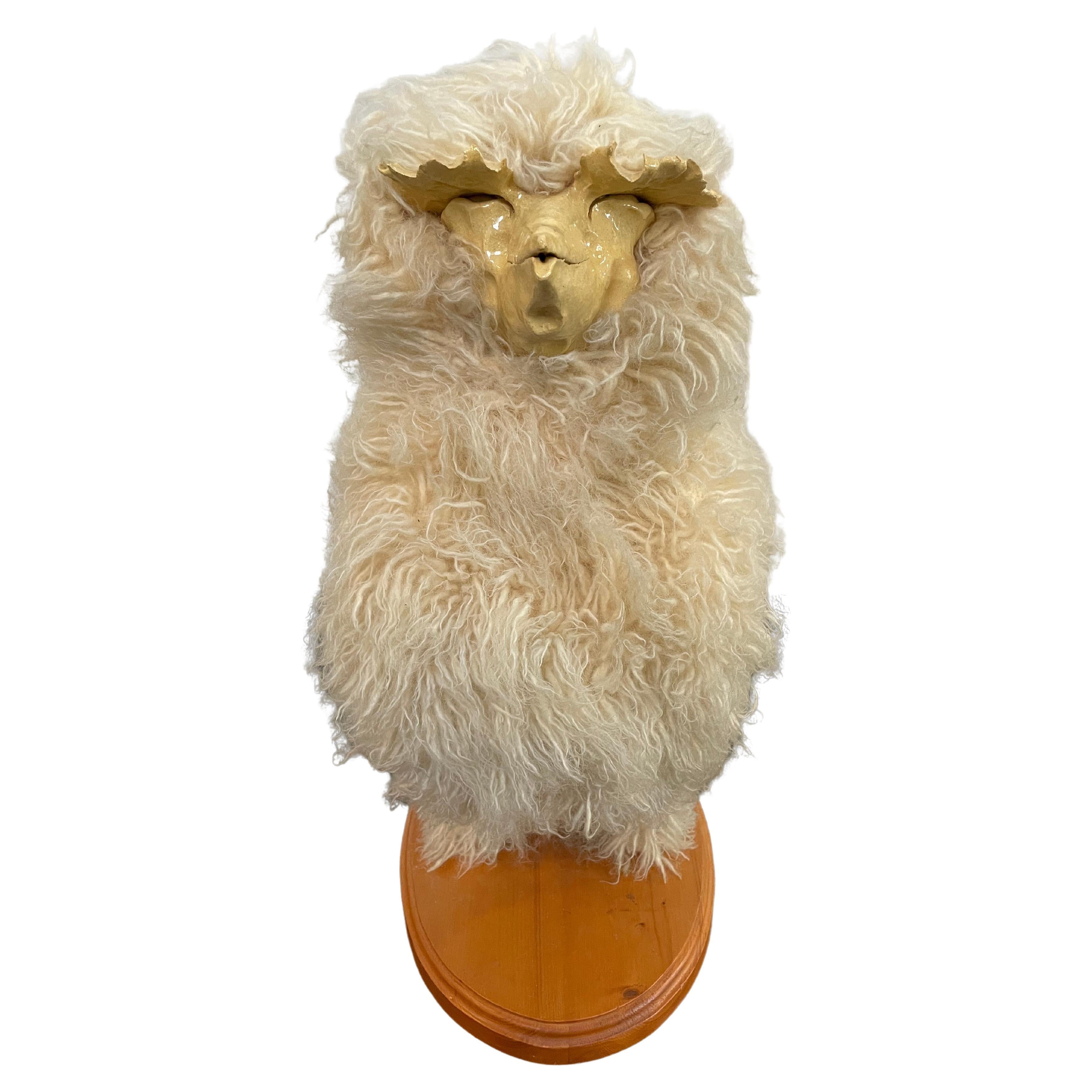 Vintage Shearling Sheep Sculpture or Bench at 1stDibs