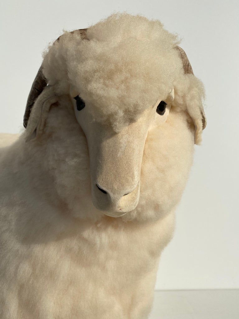 Vintage Sheep Sculpture Footrest at 1stDibs