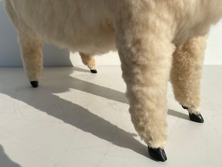 Vintage Sheep Sculpture Footrest at 1stDibs