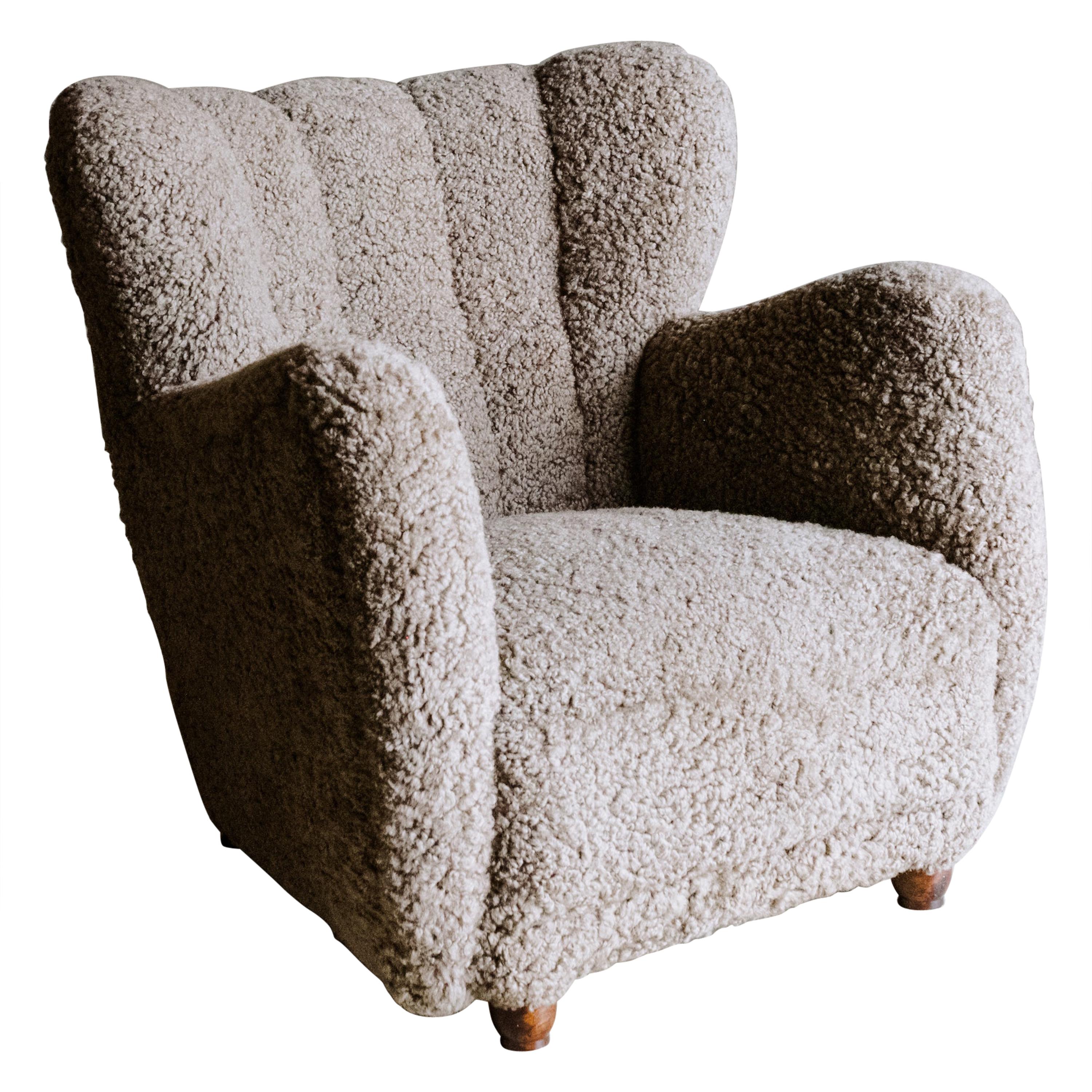 Vintage Sheepskin Lounge Chair from Denmark, Circa 1940 at 1stDibs ...