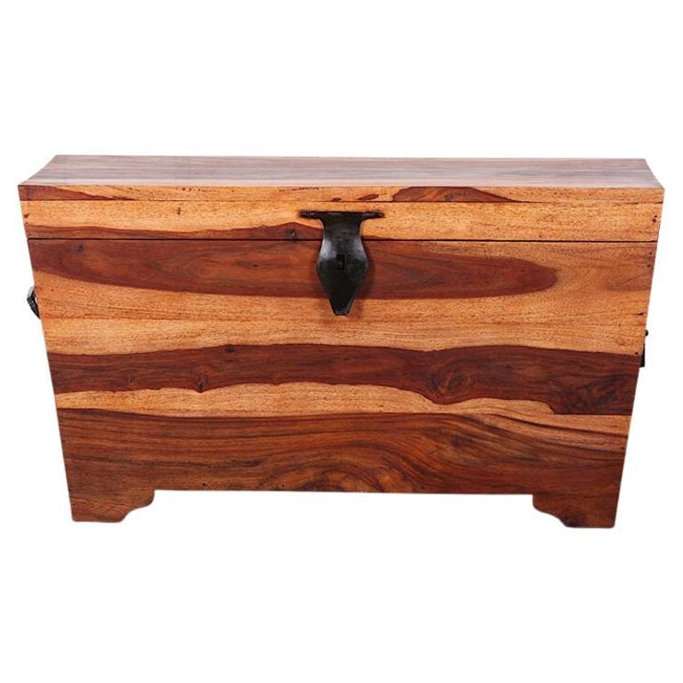 Vintage Sheesham Wood Trunk For Sale at 1stDibs