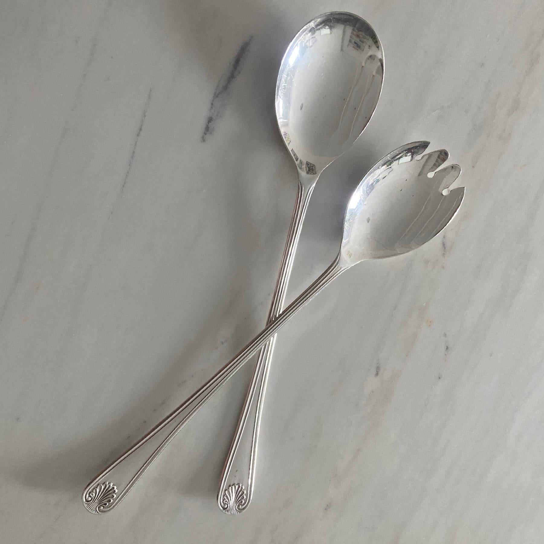 Vintage Sheffield England Silverplated Serving Spoon and Fork, 1960s, 2 ...