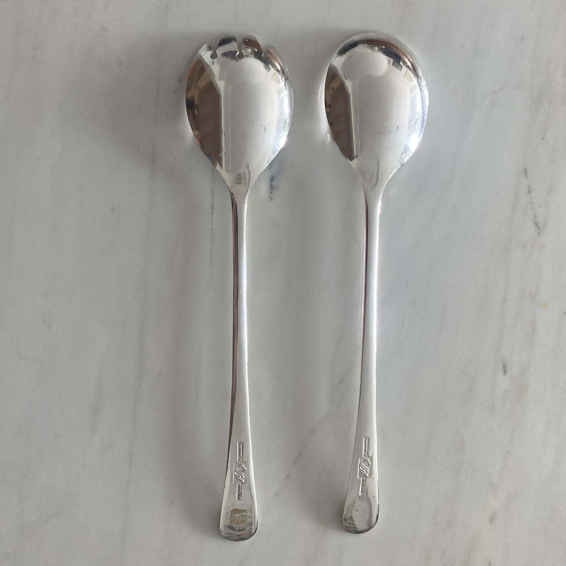 Vintage Sheffield England Silverplated Serving Spoon and Fork, 1960s, 2 ...