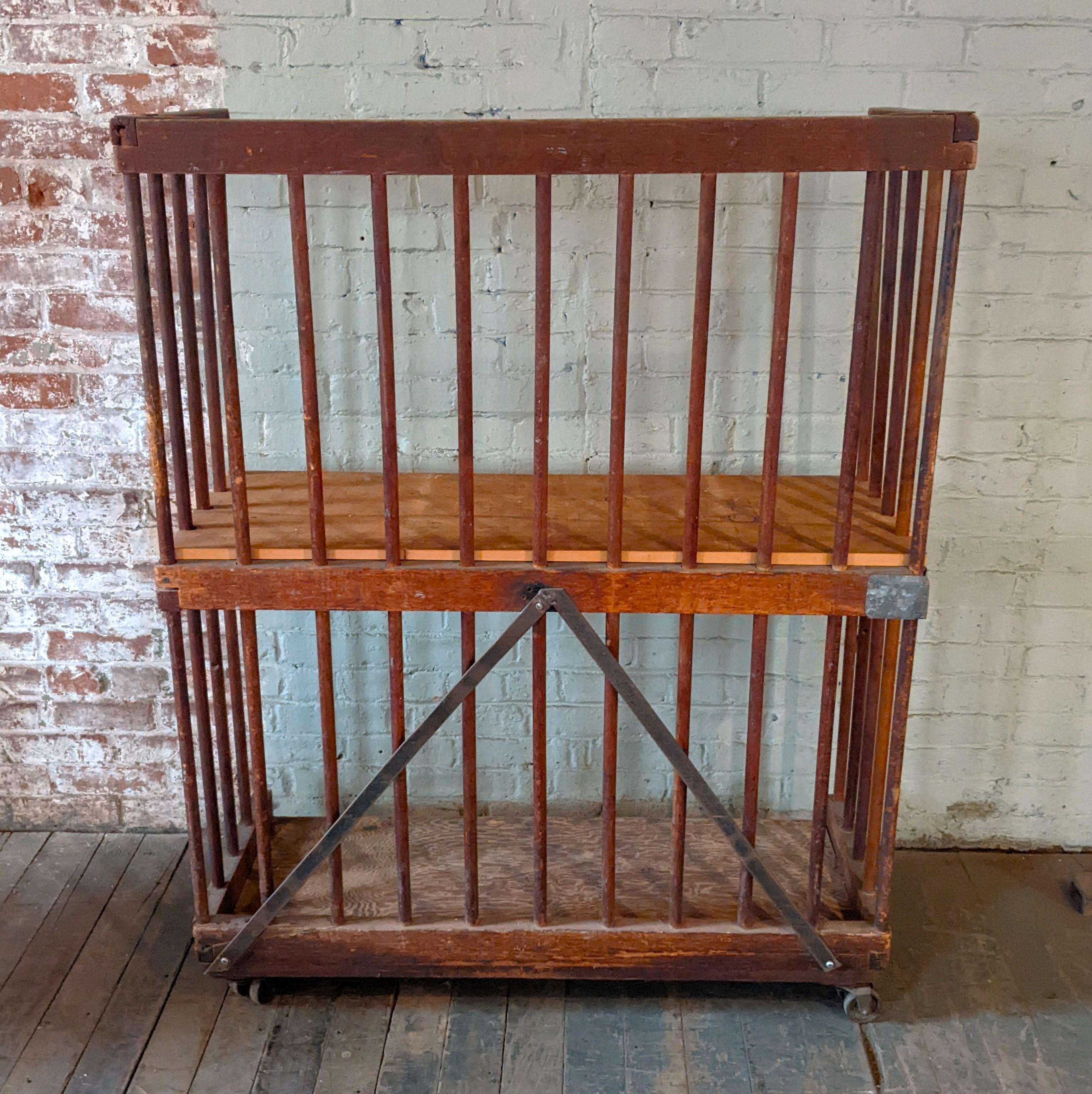 Vintage Shelving Unit On Wheels at 1stDibs