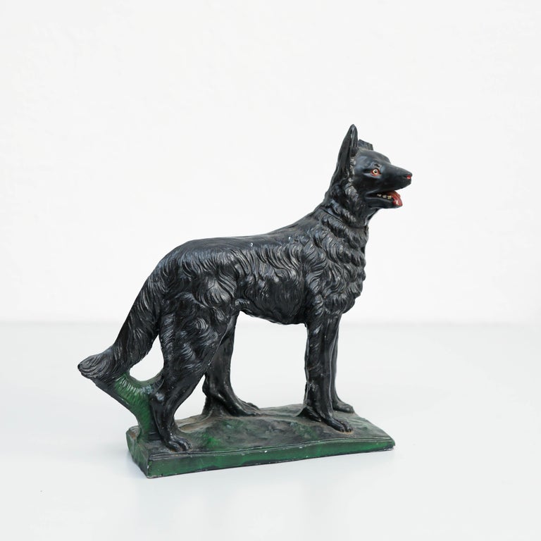 Vintage Shepherd Dog Figure: Charming and Rustic, circa 1980 For Sale ...