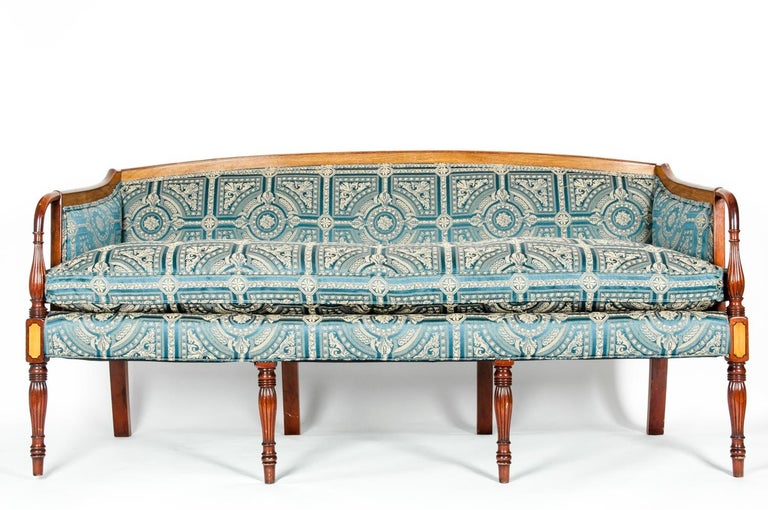 Vintage Sheraton Style Mahogany Framed Sofa at 1stDibs