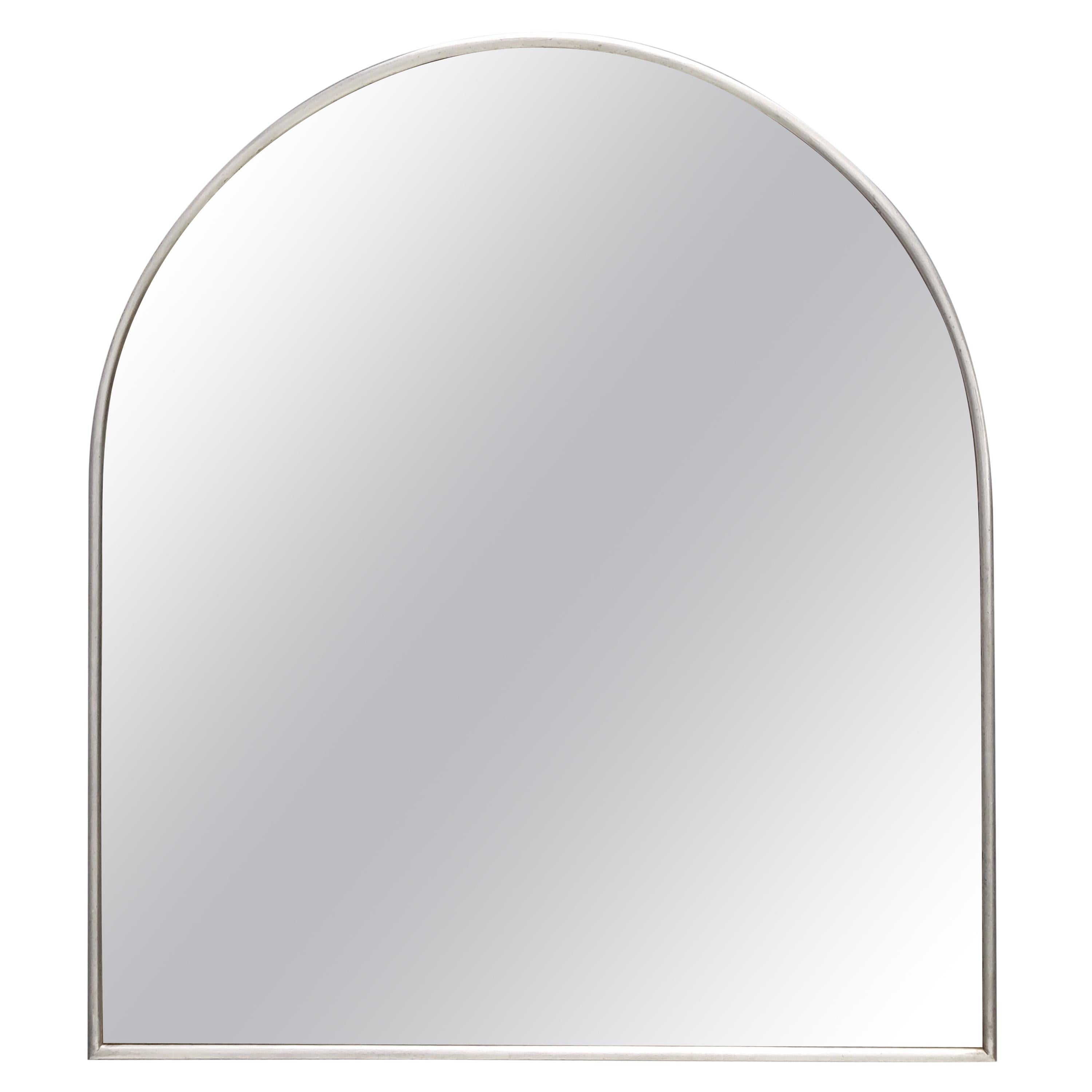 Vintage Shield Shaped Wall Mirror with Brass Frame, Italy, 1950s at 1stDibs