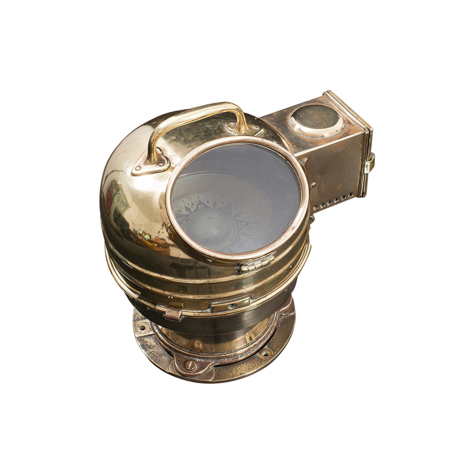 Vintage Ship's Binnacle Compass, English, Brass, Maritime, Navigation ...