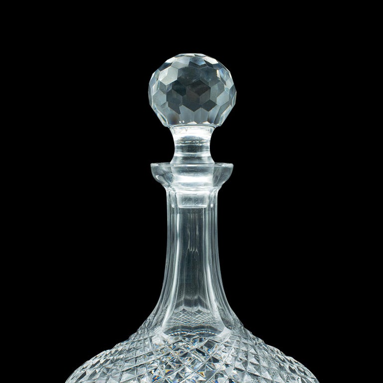 Vintage Ship's Decanter, English, Cut Glass, Spirit, Wine Vessel, Mid ...