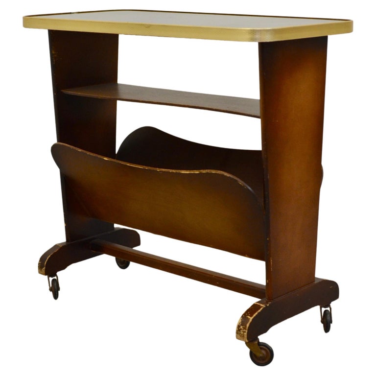 Vintage Side Table/Magazine Holder, 1960s For Sale at 1stDibs