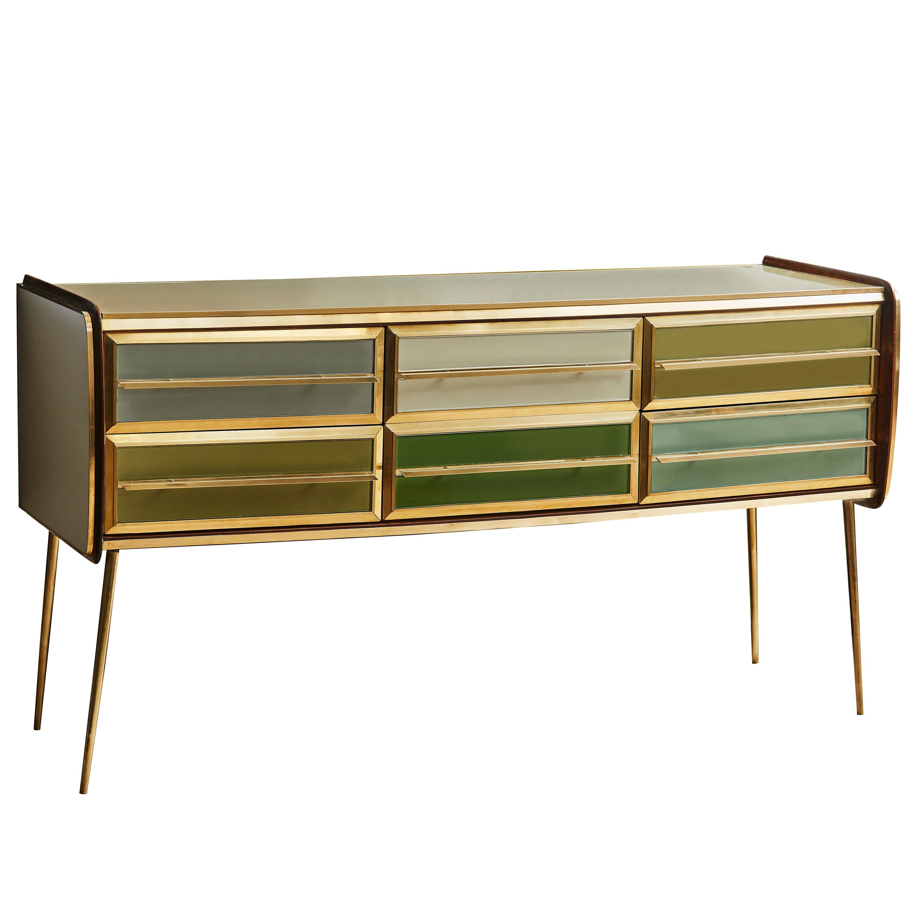 Vintage Sideboard in Tainted Mirror at 1stDibs