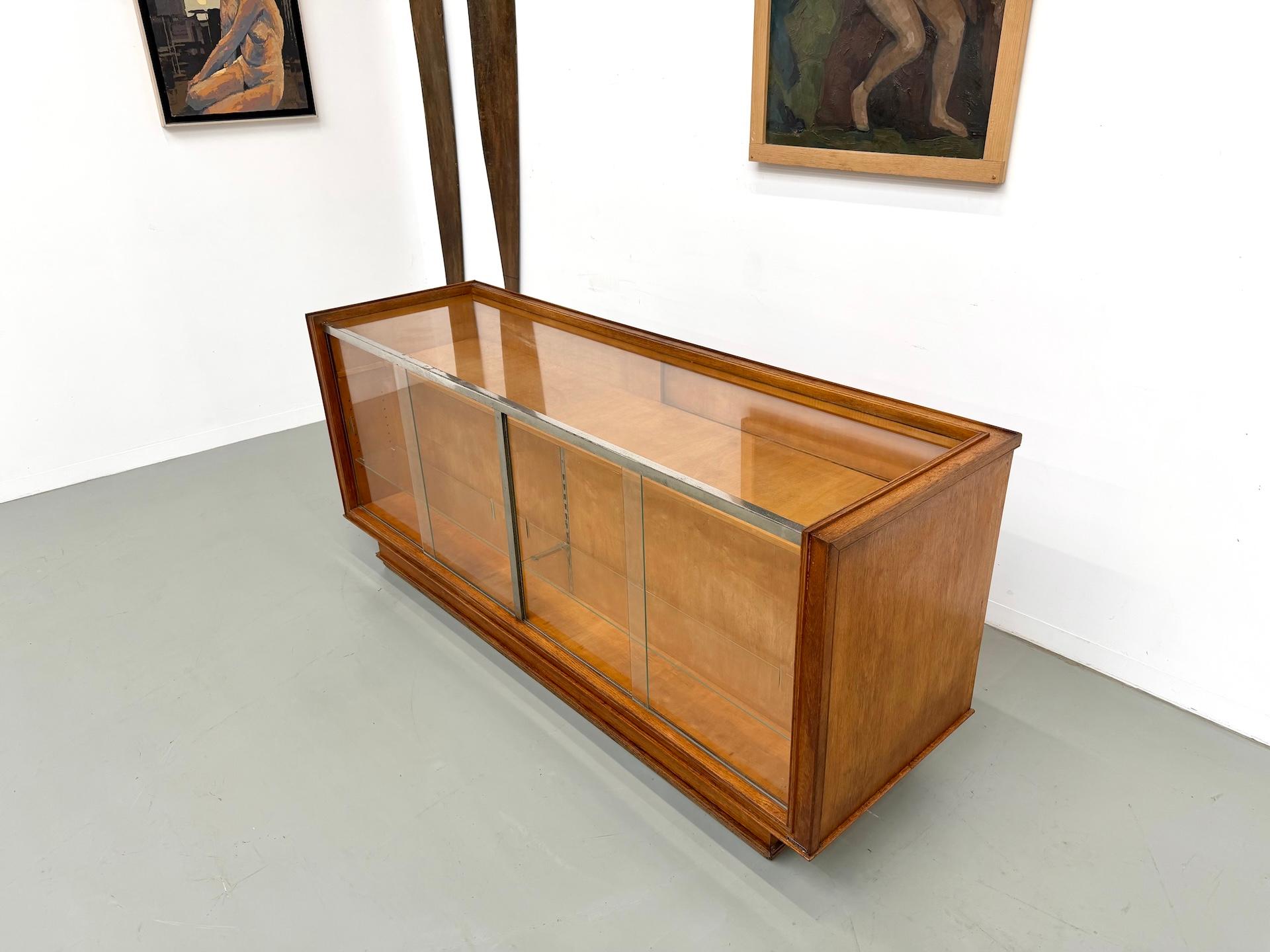 Vintage Siegel Paris Mostrador de tienda de roble - Vitrina de cristal ...