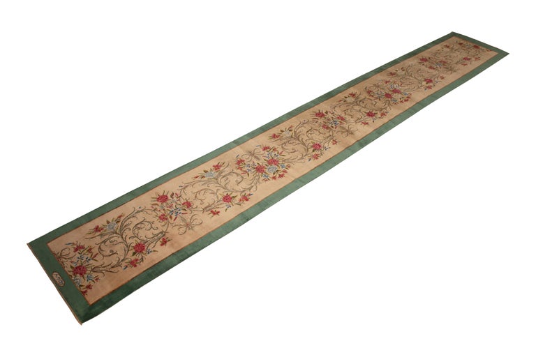 Vintage Signature Twin Persian Runners in Beige with Red and Green ...