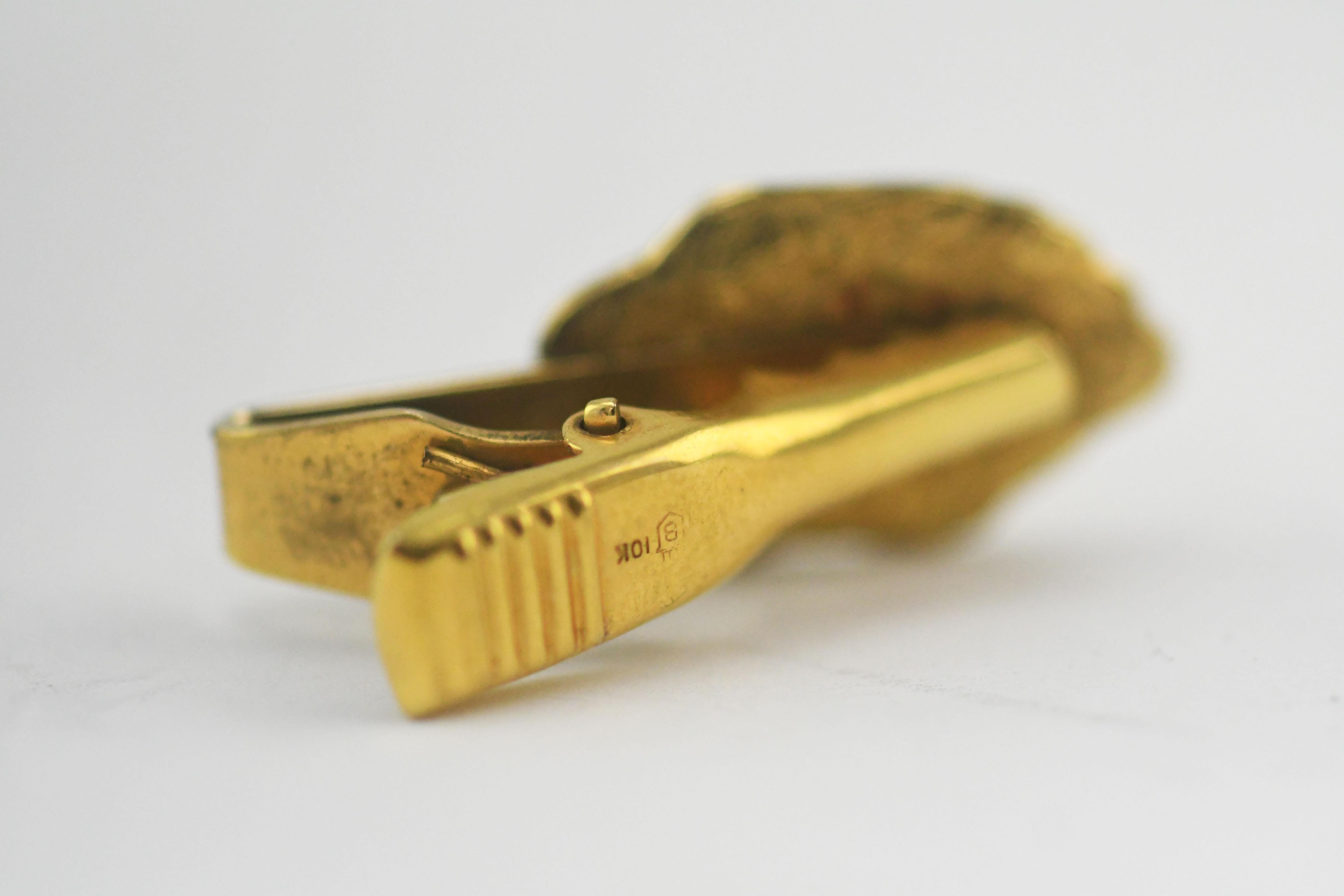 Vintage Signed 10 Karat Gold Nugget Solid Tie Clip For Sale at 1stDibs ...