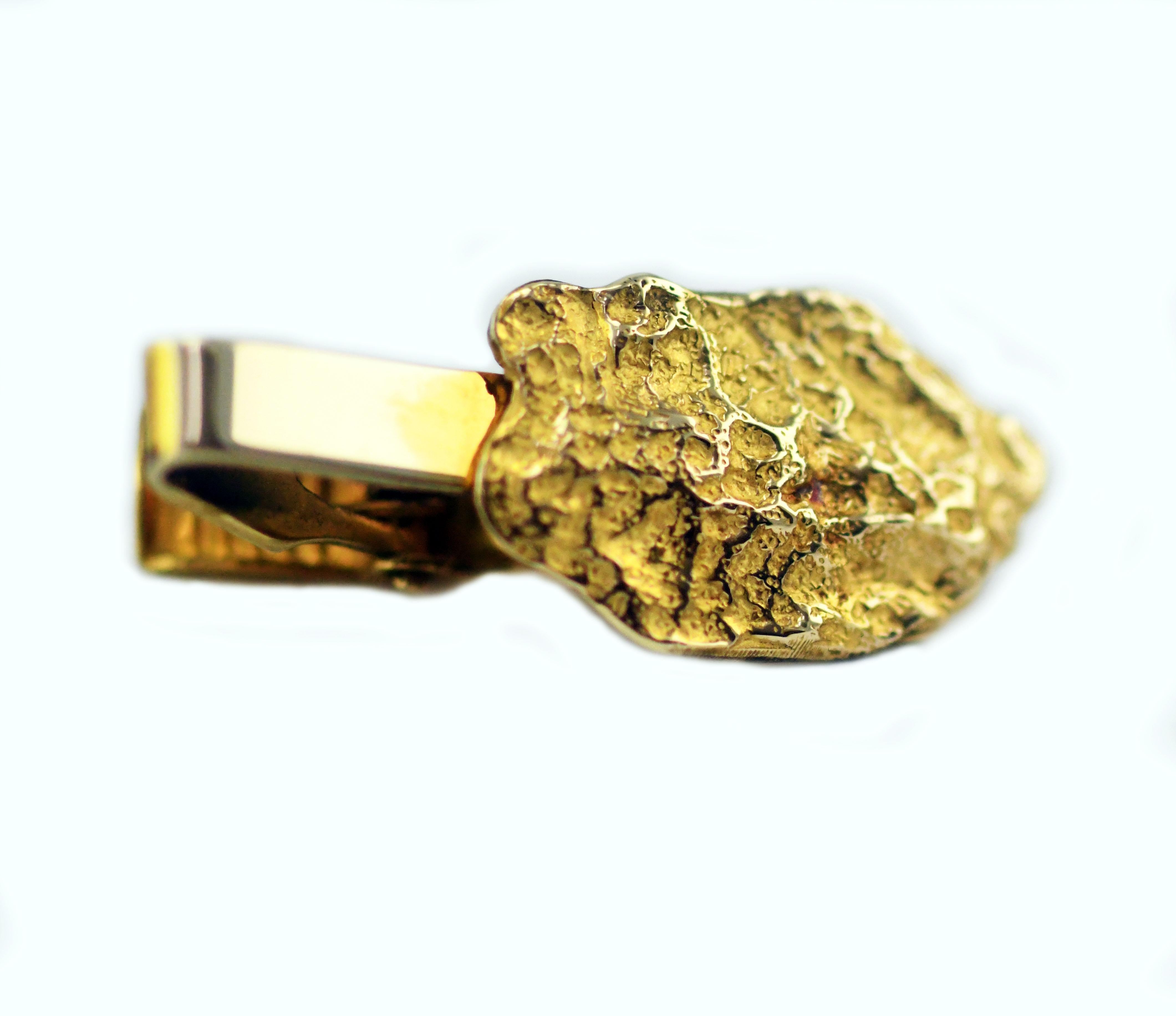 Vintage Signed 10 Karat Gold Nugget Solid Tie Clip For Sale at 1stDibs ...