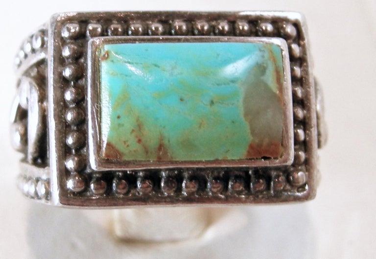 Vintage Signed Barse Turquoise and Sterling Ring, Size 6 For Sale at ...