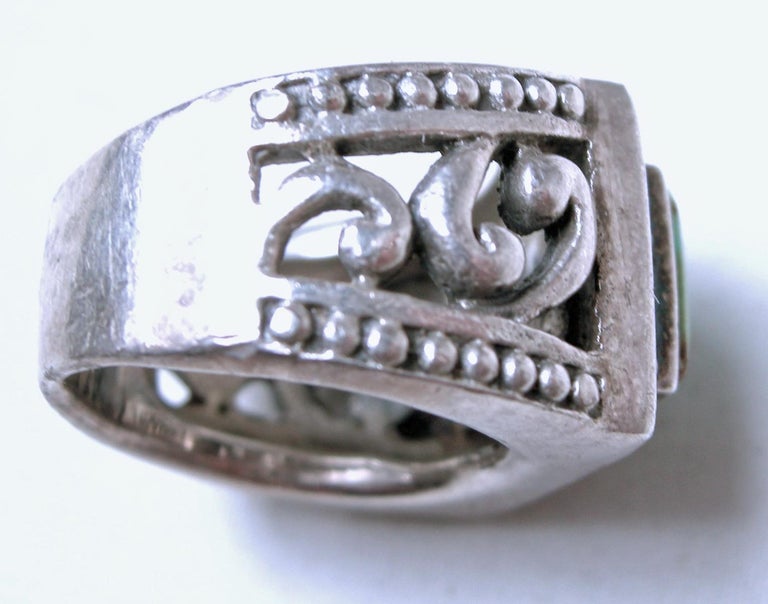 Vintage Signed Barse Turquoise and Sterling Ring, Size 6 For Sale at ...