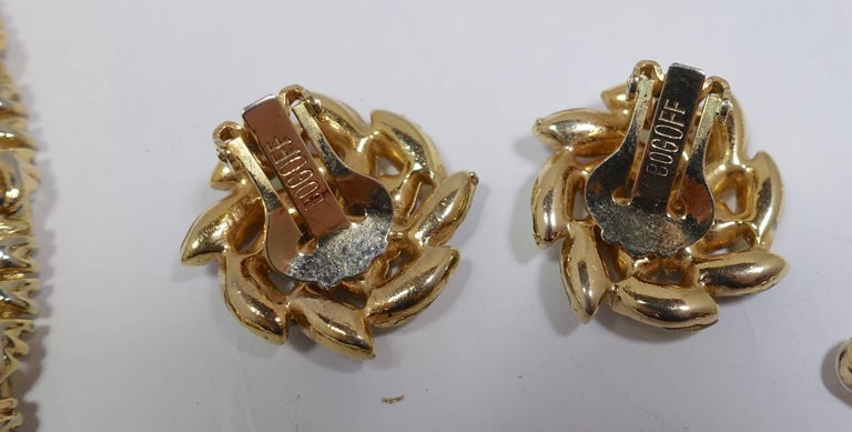 Vintage Signed Bogoff Couture Crystal Parure - Necklace, Bracelet and ...