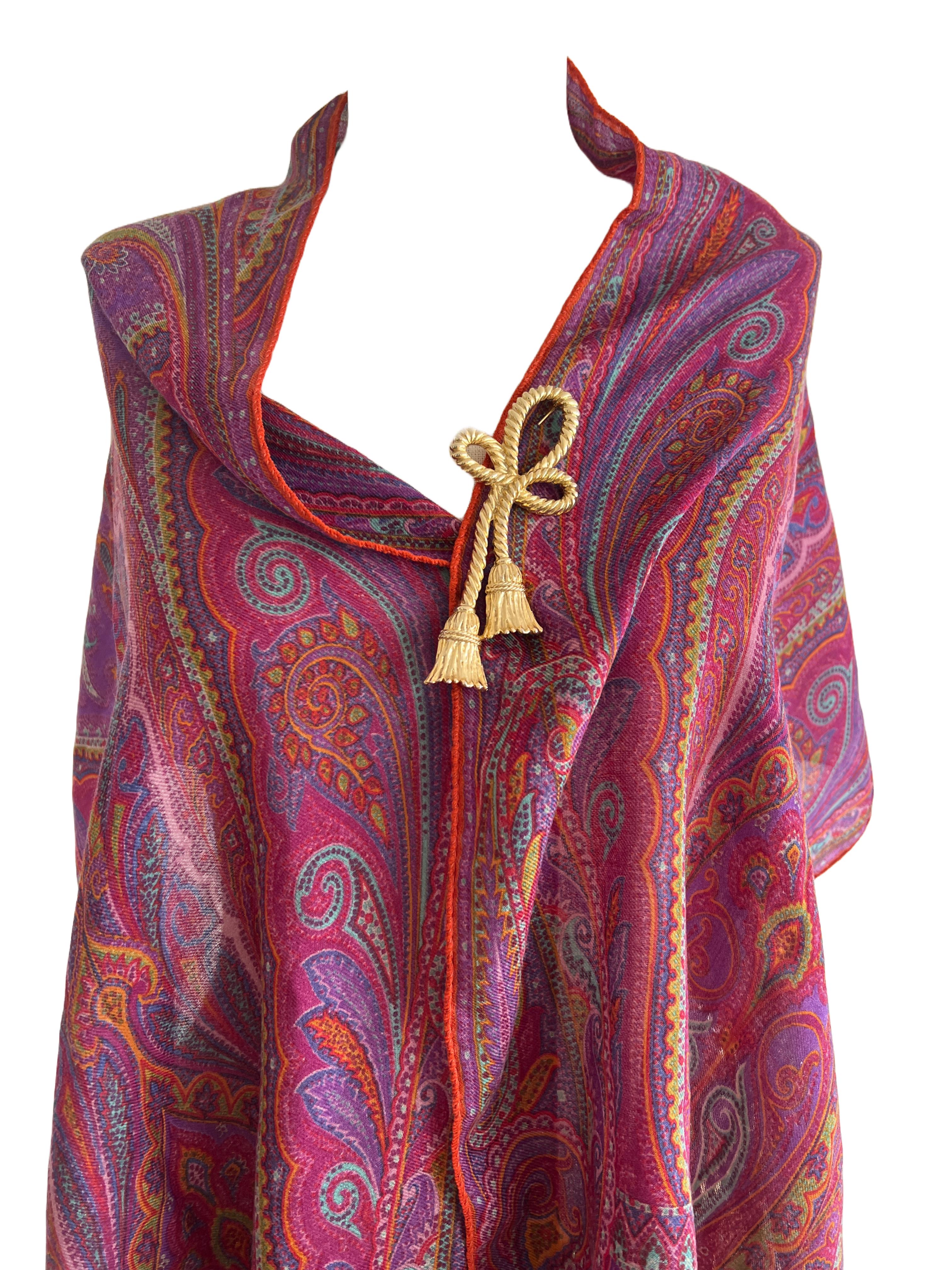 Vintage Signed Givenchy Paris New York Large Rope Tassel Bow Gold ...