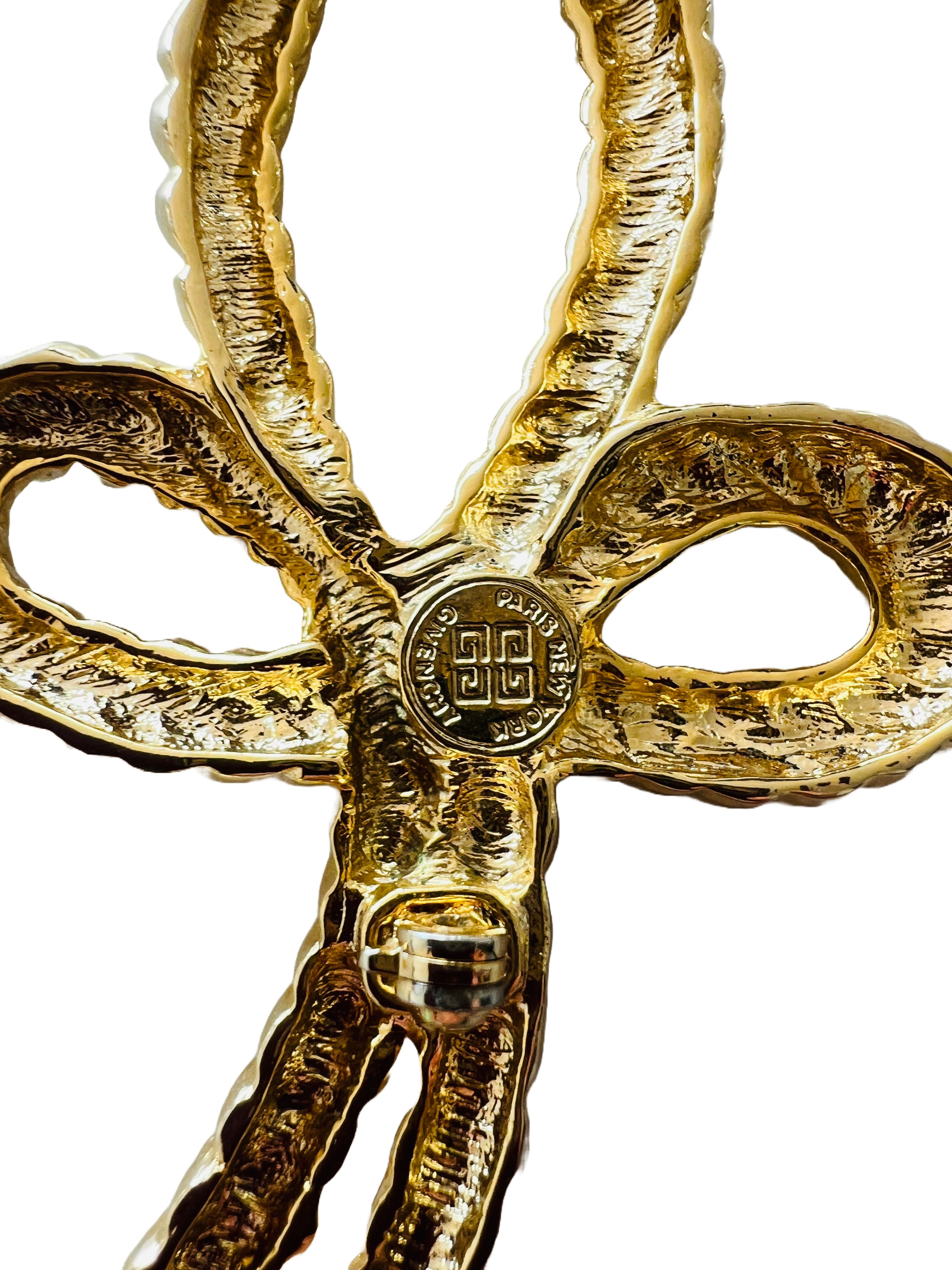 Vintage Signed Givenchy Paris New York Large Rope Tassel Bow Gold ...