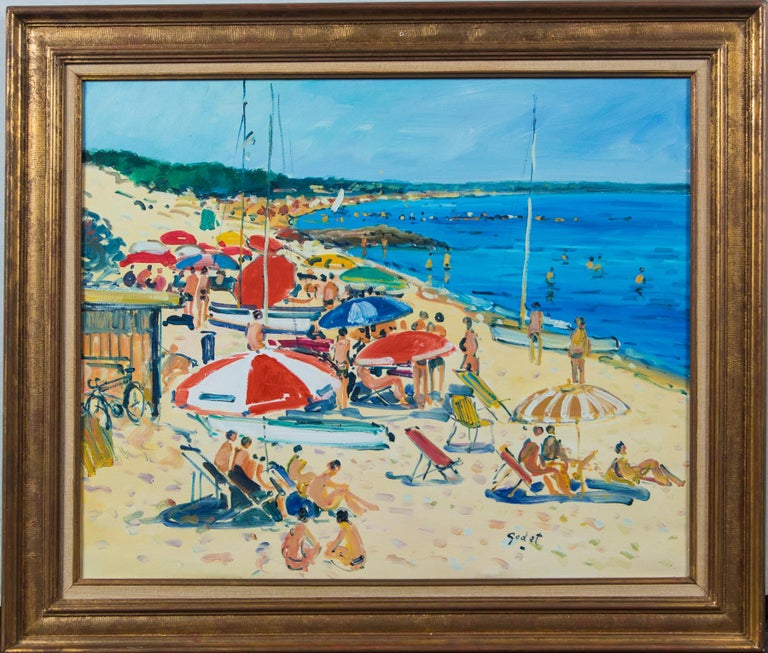 Vintage Signed Impressionist Beach Painting For Sale at 1stDibs ...