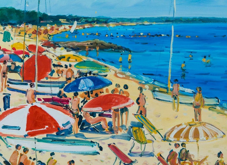 Vintage Signed Impressionist Beach Painting For Sale at 1stDibs ...