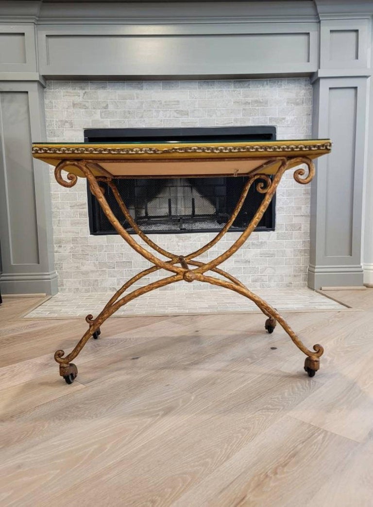 Vintage Signed Italian Art Deco Modern Iron Curule Cocktail Trolley ...