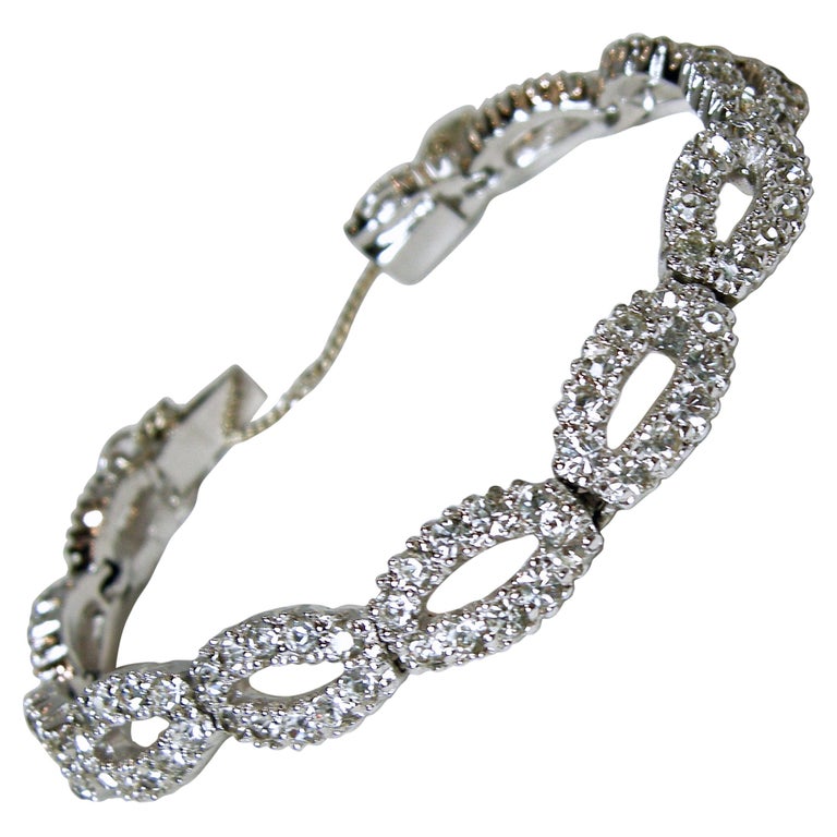 Vintage Signed Panetta Crystal Bracelet For Sale at 1stDibs