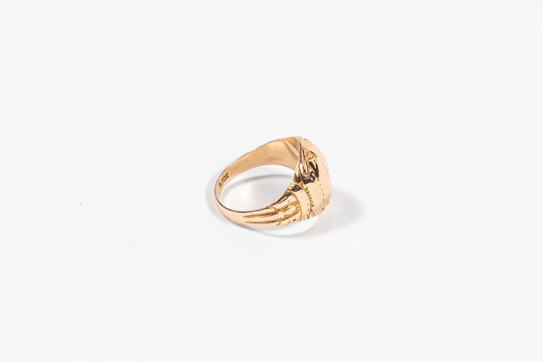 Vintage Signet Style 10 Karat Gold Class Ring by Herff Jones at 1stDibs