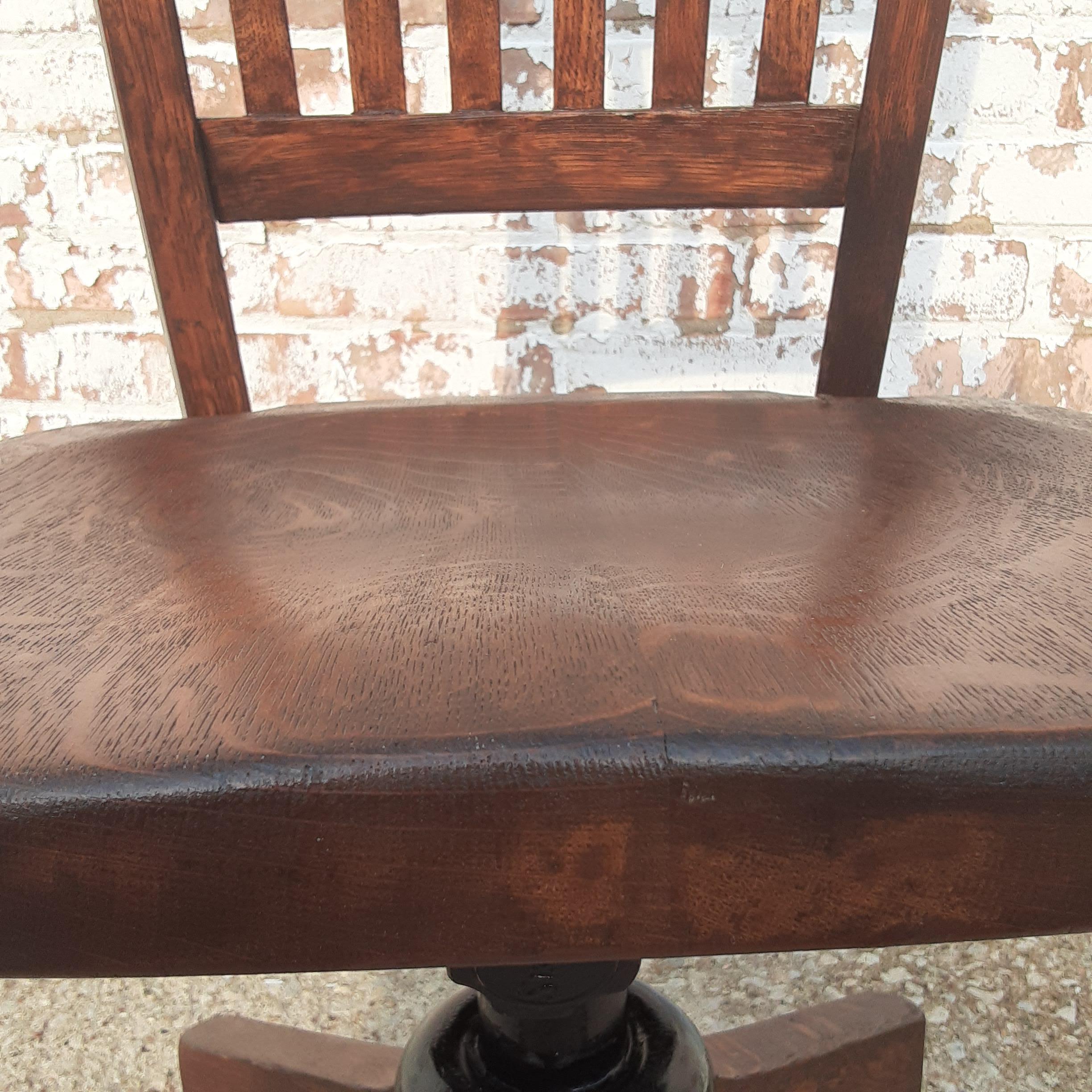 Vintage Sikes Wooden Swivel Office Chair For Sale at 1stDibs | wooden ...