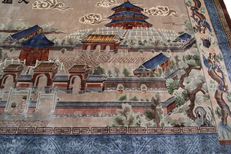 Vintage Silk Chinese Tapestry Temple of Heaven Silk Chinese Fine, 1965 ...