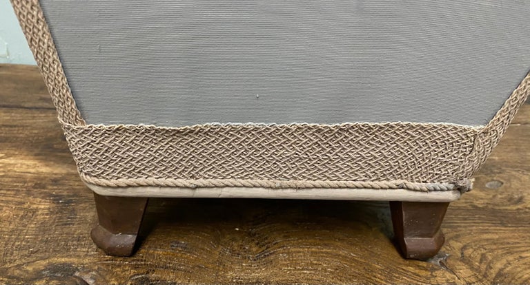 Vintage Silk Covered Waste Basket For Sale at 1stDibs