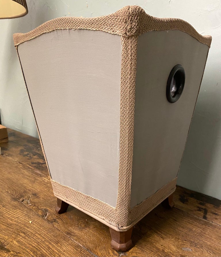 Vintage Silk Covered Waste Basket For Sale at 1stDibs