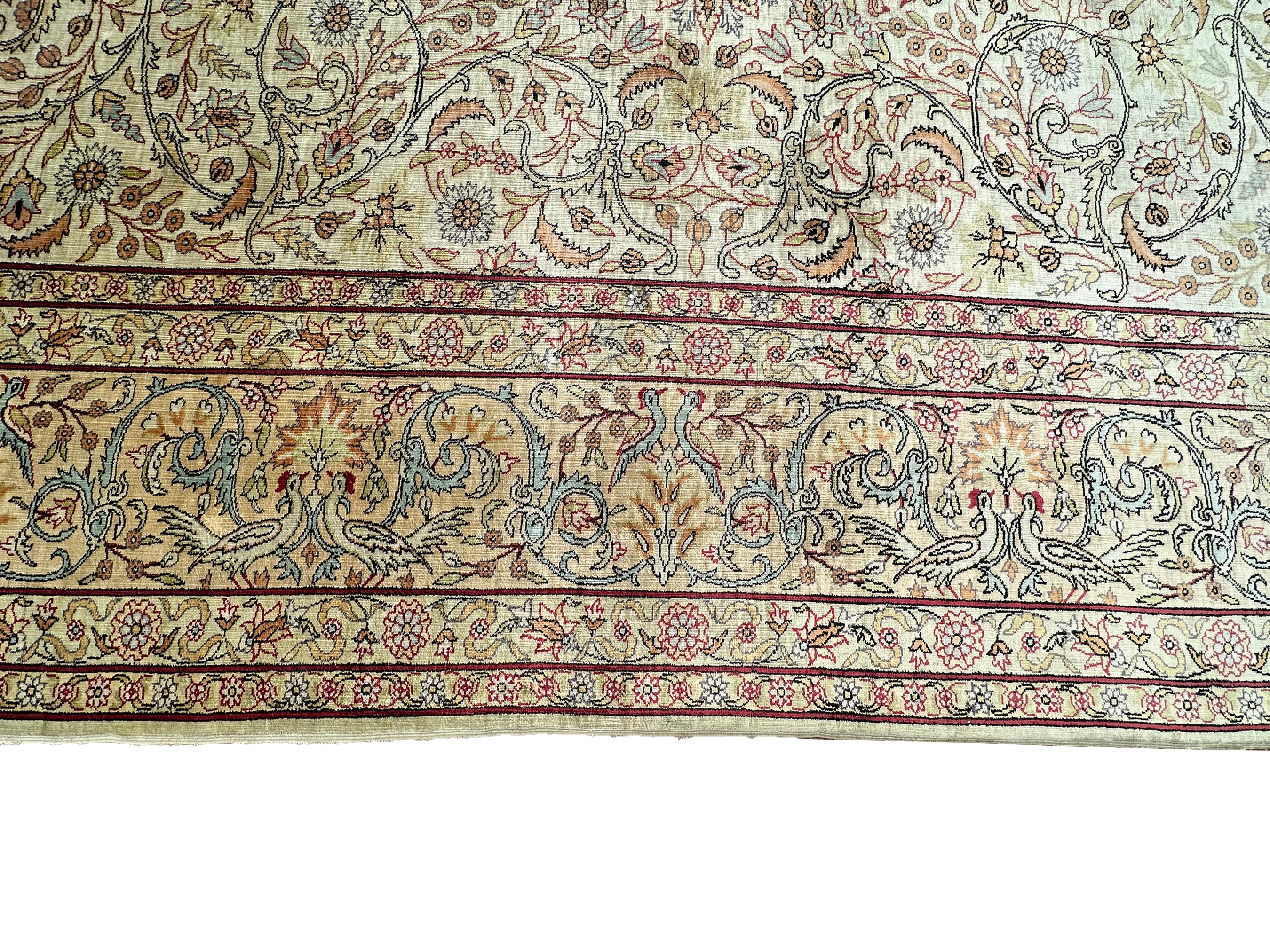 Vintage Silk Hereke Fine 100% Silk High Quality Museum Signed Rug 7x10 ...
