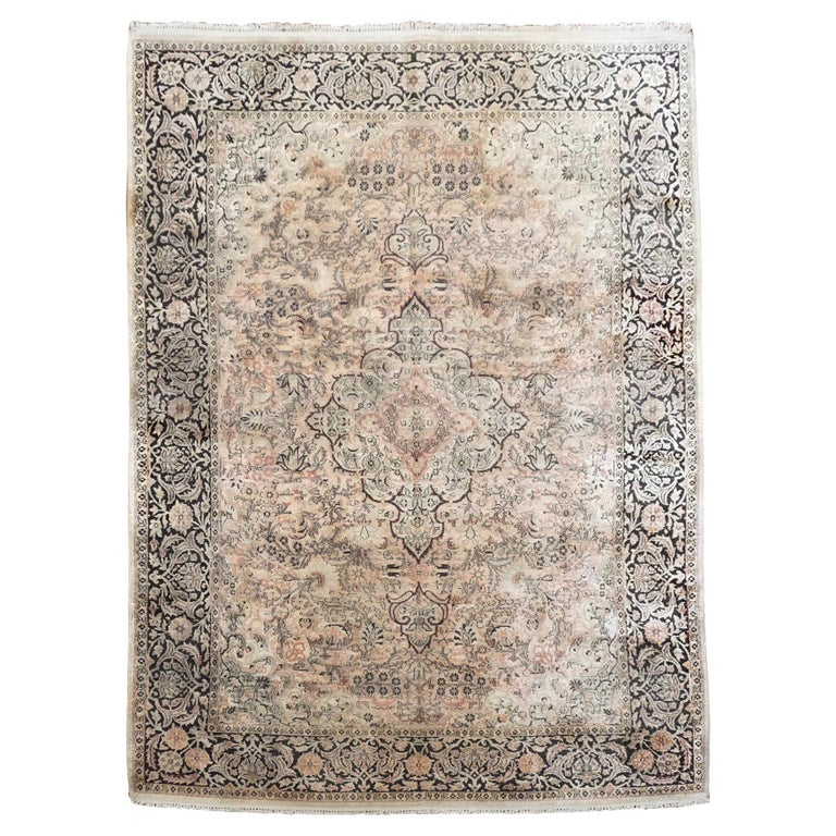 Vintage Silk Kashmir Rug, circa 1970 For Sale at 1stDibs